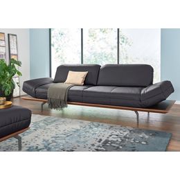 3-Sitzer, B:232cm H:117cm T:129cm, schwarz, CREATION BY ROLF BENZ, Leder OSKAR - echtes Leder;Flachgewebe DONNA (76% Polyester 24% Polyacryl), Sofas,