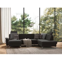 Sit & More Wohnlandschaft SIT & MORE, B:340cm H:89cm T:228cm, grau, Sofas, "Padua U-Form", inklusive Sitztiefenverstellung, Armteilfunktion und Federkern