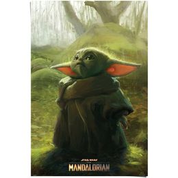 Poster Reinders, B:61cm H:91,5cm T:0,1cm, gr&uuml;n, Papier, K&uuml;che, Bilder, "Baby Yoda Grogu"