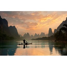 papermoon Fototapete "Photo-Art YAN ZHANG, GOLDEN LI RIVER", B/L: 4m x 2,6m, Bahnen: 8 Stk., bunt, Schlafzimmer, Tapeten