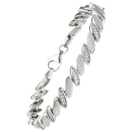 Jobo Damen Armband, 19cm, Silber 925 (Sterlingsilber), silber, Silber 925 (Sterlingsilber), Armb&auml;nder, 925 Silber matt mit 52 Zirkonia 19 cm
