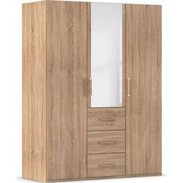Dreht&uuml;renschrank Rauch, B:151cm H:197cm T:61cm, braun, Holzwerkstoff, Schr&auml;nke, "Kleiderschrank Schrank Garderobe Schlafzimmerschrank EVELYN", in
