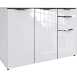 Kombikommode wimex, B:122cm H:84cm T:41cm, wei&szlig;, Spanplatte, Schlafzimmer, Sideboards, "level36 D by fresh to go", mit lackierten Hochglanz-Fronten,