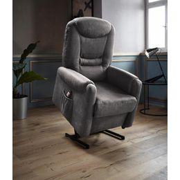 Sit & More TV-Sessel SIT & MORE, B:76cm H:113cm T:78cm, grau, Luxus-Kunstleder;NaturLEDER (echtes Rindsleder);Luxus-Microfaser (100% Polyester), Sessel,