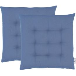 Sitzkissen Tom Tailor HOME, B:40cm L:40cm, blau, Baumwolle, Garten, Dekokissen_Sitzkissen_Kissenh&uuml;llen, "Dove", TOM TAILOR unifarbenes, abgestepptes
