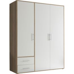 Kleiderschrank Schlafkontor, B:155cm H:195cm T:60cm, wei&szlig;, Melamin, Schlafzimmer, Schr&auml;nke, "Valencia"