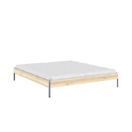 Bettgestell Karup Design, B:186cm H:34cm L:206cmraw, metallfarben, Betten, "CORE BED Bodenbett, Holzrahmen, Futonbett, Jugendbett, Holzbett",