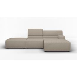 Ecksofa Egoitaliano, B:287cm H:80cm T:98cm, grau, Luxus-Micofaser Lederoptik (100% Polyester) ist ein neues technisches Gewebe mit einem visuellen