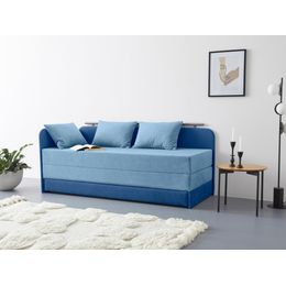 Polsterliege Maintal, B:84cm, blau, Komplettbetten, "Diana", mit Stauraum