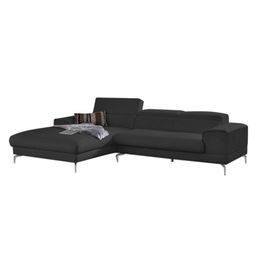 Ecksofa W.Schillig, B:303cm H:70cm T:193cm, grau, Longlife Xtra-Leder Z59: Glattleder mit modischer Pr&auml;gung. Hautst&auml;rke 0, 9 - 1, 1 mm, Wohnzimmer,