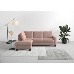 Ecksofa Home Affaire, B:236cm H:91cm T:170cm, rosa, 95% Polyester, 5% Polyamid, Wohnzimmer, Sofas, "Summer L-Form", mit Ottomane, mit oder ohne