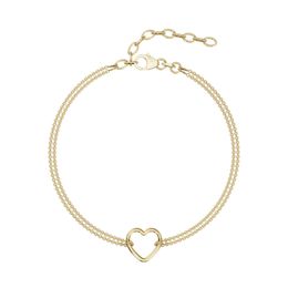 Firetti Damen Armband "Schmuck Geschenk Silber 925 Armschmuck Armkette Ankerkette Herz", 21cm, Silber 925 (Sterlingsilber), gold, Silber 925