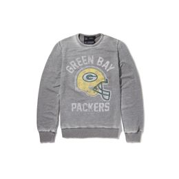 Recovered Herren Sweatshirt "NFL Green Bay Packers Helmet Print", grau, Gr. S, bedruckt, 100% Baumwolle, Sweatshirts, im zeitlosen Design