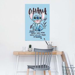 Poster Reinders, B:61cm H:91,5cm T:0,1cm, blau, Holzwerkstoff, Bilder, "Disney Stitch Ohana"