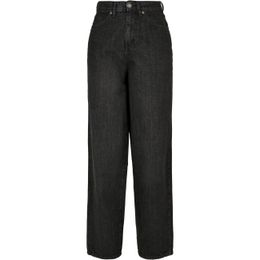 Urban Classics Damen Bequeme Jeans "Urban Classics Damen"schwarzwashed, Gr. 27, unifarben, 100% Baumwolle, Jeans
