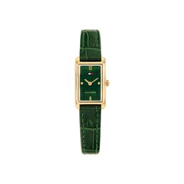 Tommy Hilfiger Damen Quarzuhr "MADISON"gr&uuml;n, goldfarben, Armbanduhren, Armbanduhr, Damenuhr, Lederarmband, analog