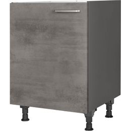 Sp&uuml;lenschrank Nobilia, B:60cm H:87cm T:58,3cm, grau, K&uuml;che, Schr&auml;nke, ""Riva", Ausrichtung w&auml;hlbar, vormontiert, in den Breiten", 45 und 60 cm, mit