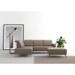 Sit & More Ecksofa SIT & MORE, B:249cm H:84cm T:205cm, grau, Wohnzimmer, Sofas, "Bailando L-Form", wahlweise mit Kopfteilverstellung und Vorziehsitz, motorisch