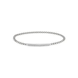 Firetti Damen Armband "Schmuck Geschenk Silber 925 Armschmuck Armkette Kugelkette", 18cm, Silber 925 (Sterlingsilber) Silikon, silber, Silber 925