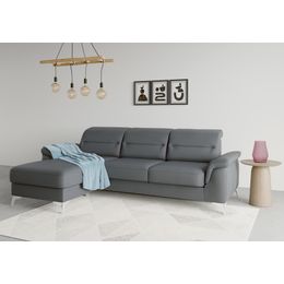 Sit & More Ecksofa SIT & MORE, B:258cm H:85cm T:170cm, grau, 98% Polyester, 2% Polyamid, Wohnzimmer, Sofas, "Sinatra L-Form", mit Recamiere, optinal mit