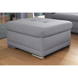 Sit & More Polsterhocker SIT & MORE, B:100cm H:43cm T:67cm, grau, Struktur ( 100% Polyester);Kunstleder SOFTLUX;Luxus-Microfaser ALTARA NUBUCK (100% Polyester),