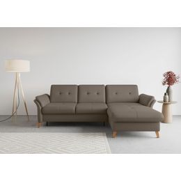 Sit & More Ecksofa SIT & MORE, B:268cm H:90cm T:176cm, braun, Wohnzimmer, Sofas, "G&ouml;teborg", Sitztiefenverstellung und Federkern, wahlweise mit Bettfunktion