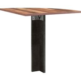Eckverbindungsplatte FORTE, H:70cm T:70cm, grau, Dekorfolie, FSC-zertifizierter Holzwerkstoff, Metall, Ansatztischplatten, "Clif"