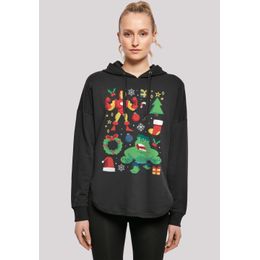 F4NT4STIC Damen Kapuzenpullover "Marvel Universe Iron Man und Hulk Christmas", schwarz, Gr. XS, Obermaterial: 100% Baumwolle, Pullover, Print