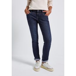 Street One Damen Comfort-fit-Jeansdeep indigo soft washed, Gr. 36, unifarben, Jeans, 72% Baumwolle, 25% Polyester, 3% Elasthan, Jeans, 5-Pocket-Style