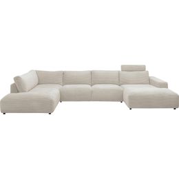 Wohnlandschaft Musterring, B:434cm H:81cm T:204cm, grau, Sofas, "Lucia U-Form", Verschiedene Farben, inkl. Kopfst&uuml;tze, Gesamtbreite 434 cm