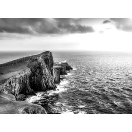 papermoon Fototapete "Landschaft schwarz & wei&szlig;", B/L: 4m x 2,6m, Bahnen: 8 Stk., schwarz, Schlafzimmer, Tapeten