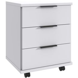 Rollcontainer wimex, B:46cm H:58cm T:40cm, wei&szlig;, Holzwerkstoff, B&uuml;ro, Rollwagen, "Norderney, B/T/H 46/40/58cm in 2 Farben", mit 3 Schubladen, auf