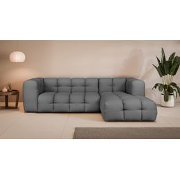 Ecksofa, B:276cm H:75cm T:178cm, grau, LeGer Home by Lena Gercke, 100% Polyester, Wohnzimmer, Sofas, "TALISHA L-Form Designersofa, moderne Steppung,