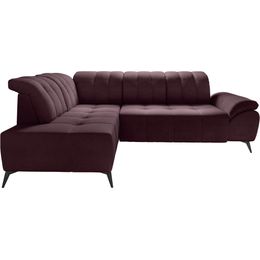 Ecksofa Home Affaire, B:272cmbordeaux, 100% Polyester, Wohnzimmer, Sofas, "Fiore"
