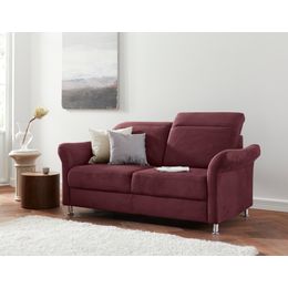 Sit & More 2,5-Sitzer SIT & MORE, B:179cm T:96cm, rot, Sofas, "Darwin", inklusive Federkern, wahlweise mit Kopfteilverstellung