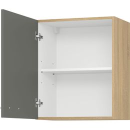 H&auml;ngeschrank KOCHSTATION, B:60cm H:60cm T:35cm, grau, K&uuml;che, Schr&auml;nke, ""KS-Scafa", wahlweise T&uuml;rschlag rechts oder links", in meheren Breiten, H&ouml;he