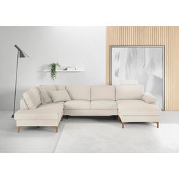 Wohnlandschaft 3C CANDY, B:339cm H:86cm T:220cm, wei&szlig;, 95% Polyester, 5% Nylon, Sofas, "Lecce, wahlweise PUR-Schaumstoff oder Tonnentaschenfederkern