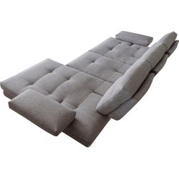 Ecksofa Calia italia, B:308cm H:90cm T:153cm, grau, Synthetische Faser (100% Polyester), Wohnzimmer, Sofas, "Toby Wing, Komfortsofa der Extraklasse,