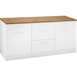 Unterschrank KOCHSTATION, B:180cm H:85cm T:60cm, wei&szlig;, MDF, K&uuml;che, Schr&auml;nke, "KS-Kehl", Breite 180 cm
