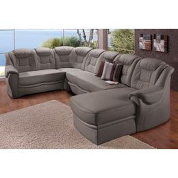 Sit & More Wohnlandschaft SIT & MORE, B:327cm H:94cm T:217cm, grau, PRIMABELLE-Microfaser (100% Polyester);SOFTLUX-Kunstleder;NaturLEDER (echtes Rindsleder),