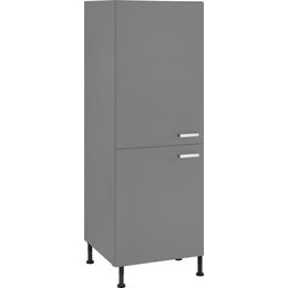 Seitenschrank Optifit, B:60cm H:176,6cm T:58,4cm, grau, Holzwerkstoff, K&uuml;che, Schr&auml;nke, "Parma", Breite 60 cm