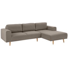 Ecksofa Home Affaire, B:273cm H:90cm T:167cm, braun, Struktur fein( 100% Polyester);Filzoptik (100% Polyester);Luxus-Microfaser (100% Polyester),