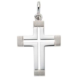 Jobo Damen Kreuzanh&auml;nger "Anh&auml;nger Kreuz", Wei&szlig;gold 585, wei&szlig;, Wei&szlig;gold 585, Schmuckanh&auml;nger, 585 Wei&szlig;gold