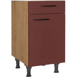 Unterschrank Nobilia, B:45cm H:87cm T:58,3cm, rot, K&uuml;che, Schr&auml;nke, ""Easytouch", Ausrichtung w&auml;hlb., vormontiert, in den Breiten 30, 45 &", 60 cm