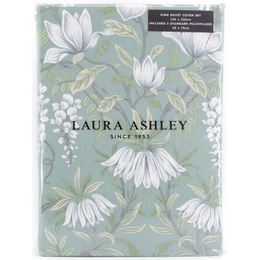 Wendebettw&auml;sche Laura Ashley "Parterre, aus Baumwoll-Satin", sage, B/L: 230cm x 220cm, 1 Stk., 2 Stk., Satin, B/L: 50cm x 75cm & 50cm x 75cm, 3 tlg., Satin, Obermaterial: 100% Baumwolle, Bettw&auml;sche, Wendebettw&auml;sche, mit floralem Muster, inkl 2 Kissenbez&uuml;ge