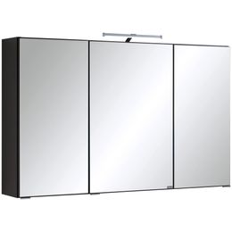 Spiegelschrank Welltime, B:100cm H:66cm T:20cm, grau, Holzwerkstoff, Badezimmer, Schr&auml;nke, "Texas", Breite 100 cm, mit LED-Aufbauleuchte