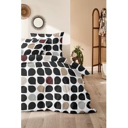 Bettw&auml;sche Primeragrau, Mako-Satin, Obermaterial: 100% Baumwolle, Bettw&auml;sche, "Mako-Satin -Bettw&auml;sche Drops", mit eleganten Tropfen