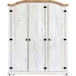 Kleiderschrank Home Affaire, B:150cm H:188cm T:56cm, wei&szlig;, Massivholz, Schlafzimmer, Schr&auml;nke, Ziergriffe und Scharniere aus Metall