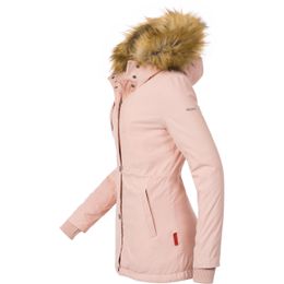 Marikoo Damen Wintermantel "Akira", rosa, Gr. XL, kontrastfarbene Details, Obermaterial: 90% Polyester, 10% Nylon; Futter: 100% Polyester;