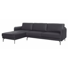 Ecksofa, B:274cm H:85cm T:178cm, schwarz, CREATION BY ROLF BENZ, Chenille COCO (72% Polyester 15% Baumwolle 13% Polyacryl);Leder OSKAR, Wohnzimmer,
